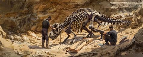 Premium Photo A Detailed Scene Of A Protoceratops Skeleton Being Excavated With Its Small Size
