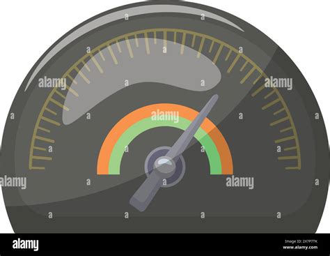 Vector Illustration Of A Modern Semicircular Efficiency Meter With A Needle Indicator Stock
