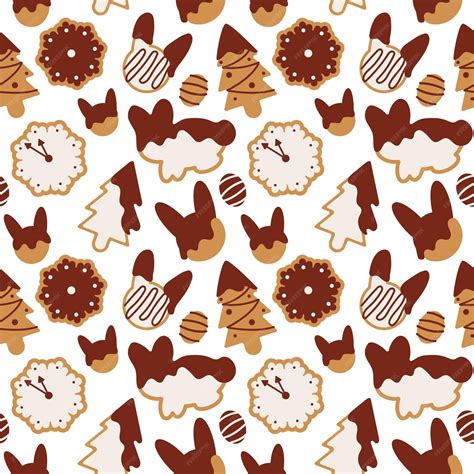 Galletas Caseras En Patrón De Vector De Dibujos Animados De Chocolate Y