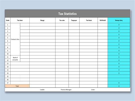 EXCEL Of Integrated Tax Statistics Xls WPS Free Templates