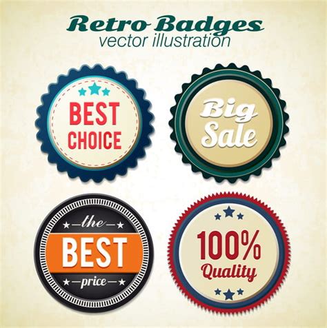 레트로 배지 벡터 일러스트 Eps Uidownload