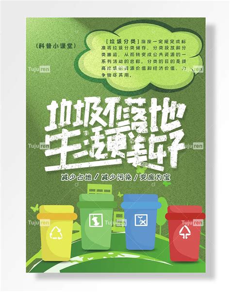科普小课堂回收垃圾有害垃圾厨余垃圾其他垃圾素材模板下载 图巨人