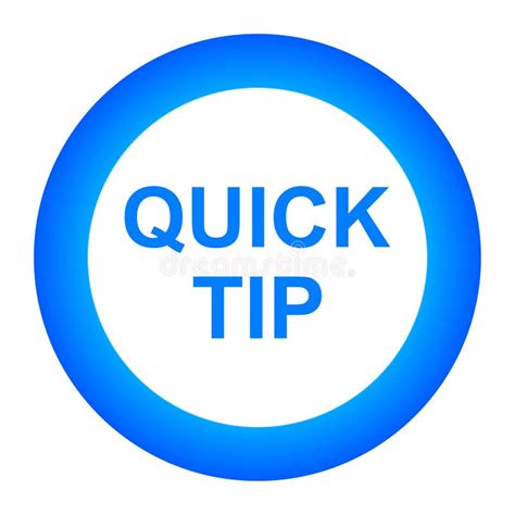 Quick Tip Blue Round Button Help And Suggestion Concept Stock Vector Illustration Of Answers