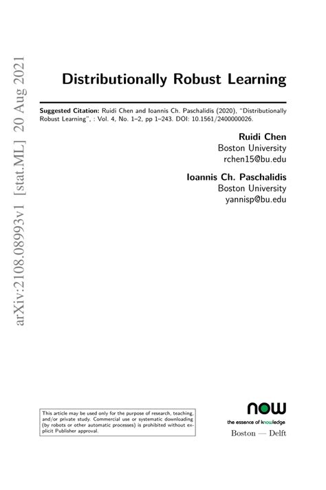 pdf distributionally robust learning