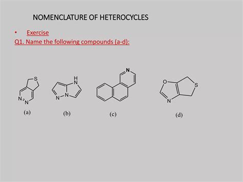 Nomenclature Of Heterocyclic Compound Ppt