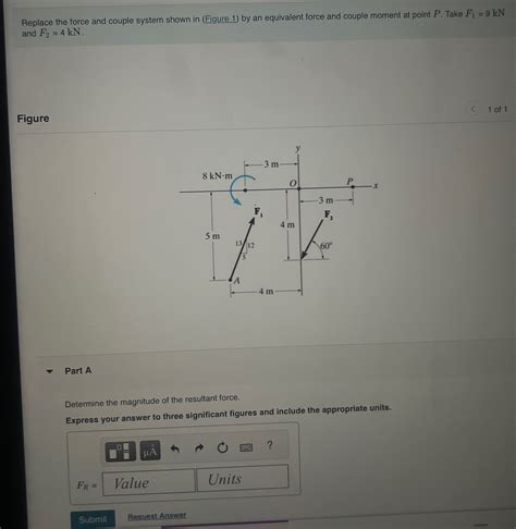 Solved Replace The Force And Couple System Shown In Figure