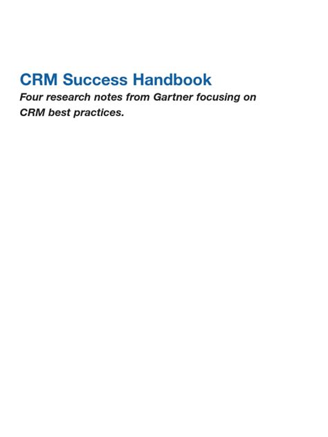 Gartner Crm Handbook Final Pdf Customer Relationship Management