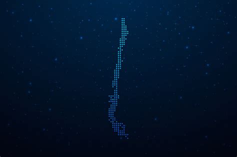 미래 지향적인 스타일의 칠레 점선 지도 별 선 점으로 만든 빛나는 윤곽선 통신 진한 파란색 배경에 인터넷 기술 개념 0명에 대한 스톡 벡터 아트 및 기타 이미지 Istock