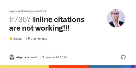 Inline Citations Are Not Working · Open Webui Open Webui