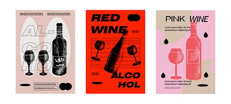 와인 시음 행사 포스터 세트 알코올 음료 장식 미니멀리스트 벡터 그림입니다 와인에 대한 스톡 벡터 아트 및 기타 이미지 와인 포도밭 포스터 Istock