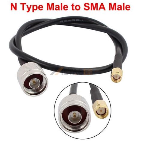 N Type Male To Sma Male Cable Assembly Using Rg58 Coax Metabeeai