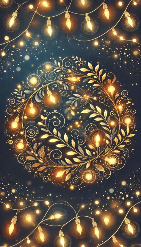 Гирлянды с огоньками Рождественские обои Обои для телефона Обои