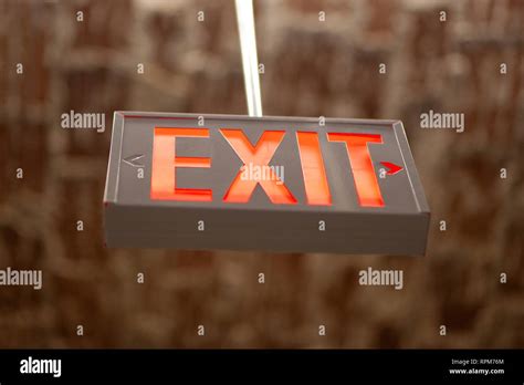 Hanging Exit Sign Stock Photo Alamy