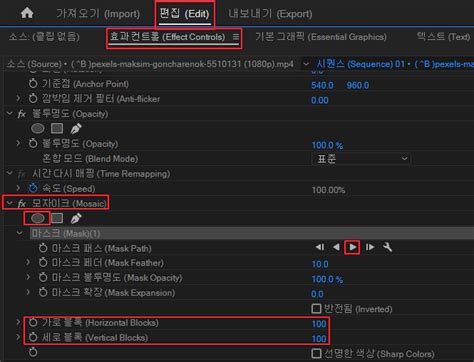 프리미어프로 자동으로 따라다니는 모자이크 효과 만드는 방법 1분 정리