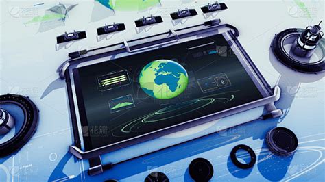 3d未来地球界面与hud和信息图表元素。虚拟技术背景。科学。生物学。人类。图表。