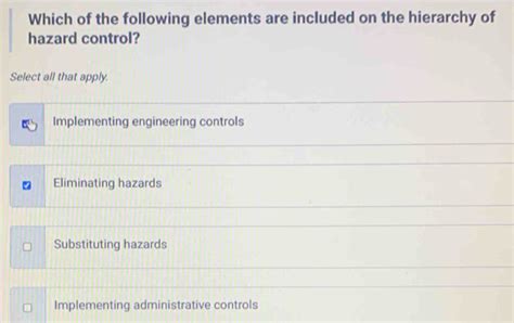 solved which of the following elements are included on the hierarchy