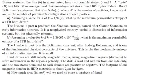 Solved Binary Systems Like Bits B In A Computer Have Two