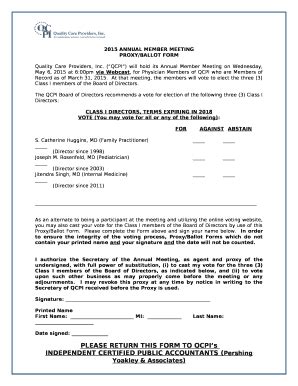 PROXY BALLOT Doc Template PdfFiller