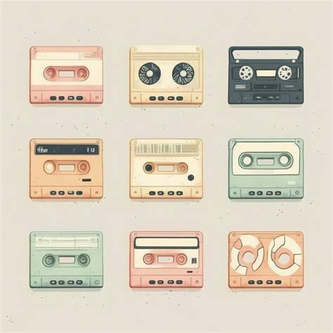 Premium Photo A Close Up Of A Bunch Of Different Colored Cassettes