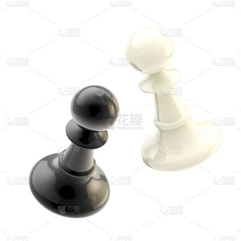 两个黑色和白色棋子的碰撞