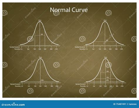 Normal Distribution Diagram On Green Chalkboard Background Stock Vector Illustration Of