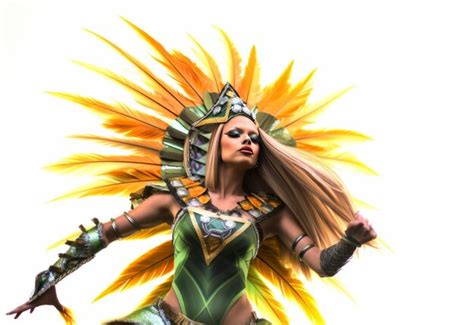 Premium Photo Brazilian Wearing Samba Costume