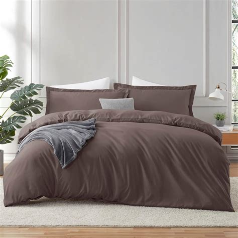 Hearth And Harbor Chocolate Brown Duvet Cover Full Size 3 Piece Full