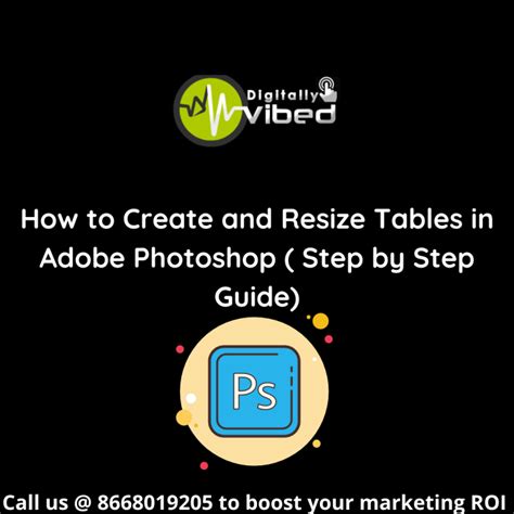 How To Create And Resize Tables In Adobe Photoshop Step By Step Guide
