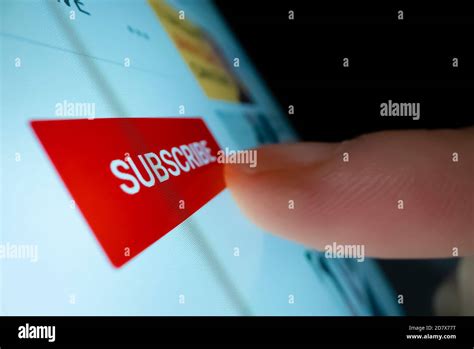 Clicking The Subscribe Button In YouTube Stock Photo Alamy