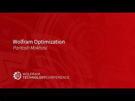 Free Video Wolfram Optimization Overview And Advanced Techniques
