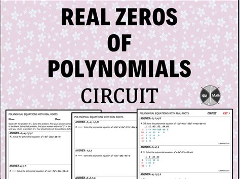 Real Zeros Of Polynomials Circuit Teaching Resources