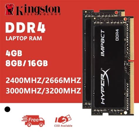 Kingston Hyperx Laptop Ddr4 Ram 4gb 8gb 16gb 2133mhz 2400mhz 2666mhz 3200mhz Soidmm Memory