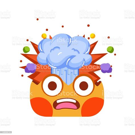 Vector Cartoon Cute Exploding Head Emoji Isolated Illustration Stock Illustration Download