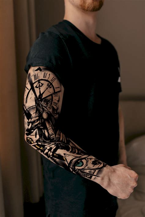 Тимчасове Флеш Тату рукав Анубіс купити в Києві Україна