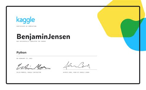 BenjaminJensen Completed The Python Course On Kaggle
