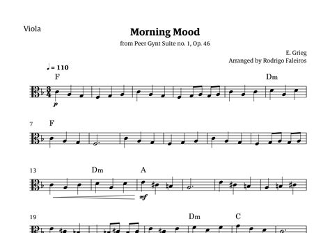 Morning Mood Solo Viola Level 3 With Chords Arr Rodrigo Faleiros Sheet Music Edvard