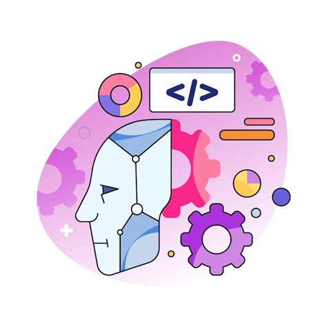 인공지능과 Ai 사고 능력 프리미엄 벡터