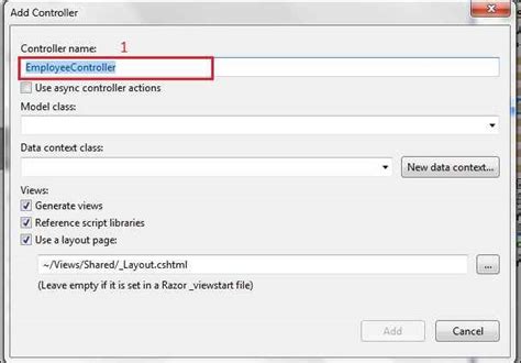 Scaffolding In Mvc 5