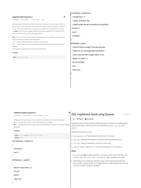 Stacks And Queues Pdf Computer Programming Software Engineering