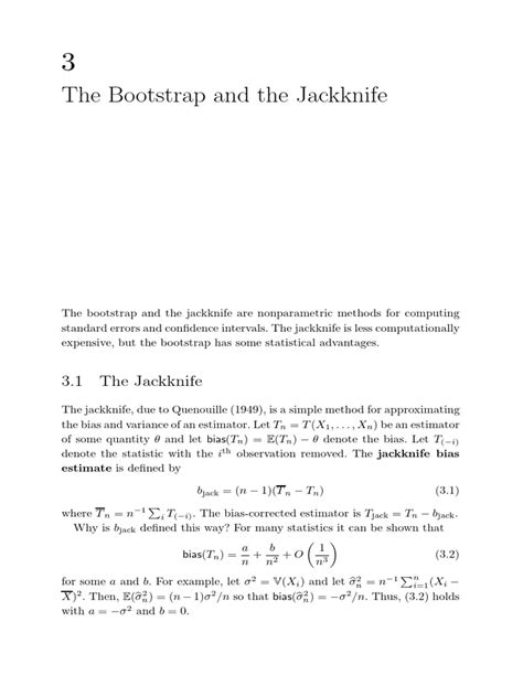 The Bootstrap And The Jackknife Pdf Resampling Statistics Bias Of An Estimator
