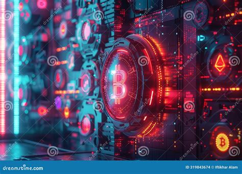 A Computer Screen Showing A Glowing Bitcoin Symbol Representing