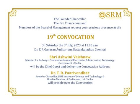 Srm Ist Chennai On Linkedin Srmist Convocation