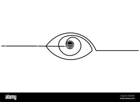 Eye Continuous One Line Drawing Of Isolated Outline Vector Art