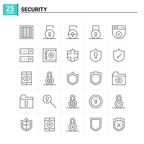 25 Security Icon Set Vector Background 14755110 Vector Art At Vecteezy