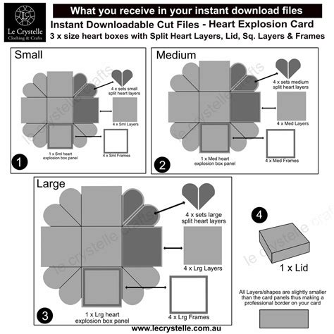 Heart Printable Explosion Box Template Printable Templates