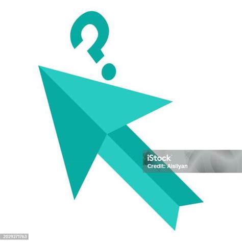 Green Pointer Cursor Arrow Computer Mouse Click Question Mark Stock