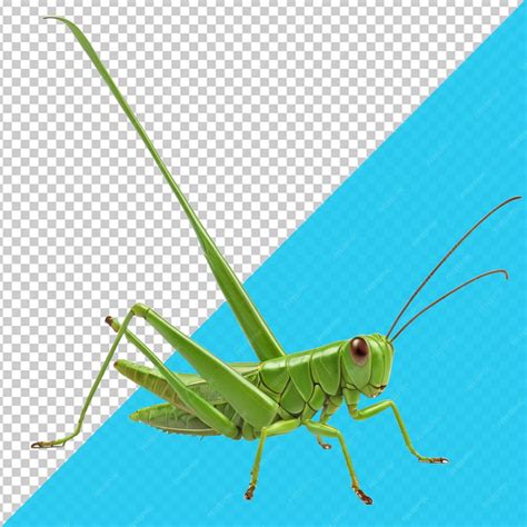 A Grasshopper Is Standing On A Grid With A Blue Background Premium Ai