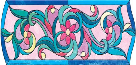 Flower Stained Glass Fluorescent Light Cover Insert Apollo Design Made