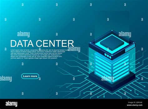 Isometric Data Center Landing Page Isometric Servers Vector Design Enterprise Hosting