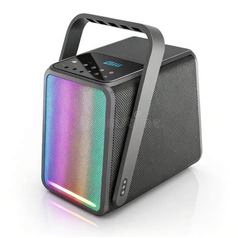 Portable Bluetooth Speaker With Rgb Led Black Mesh Design Party
